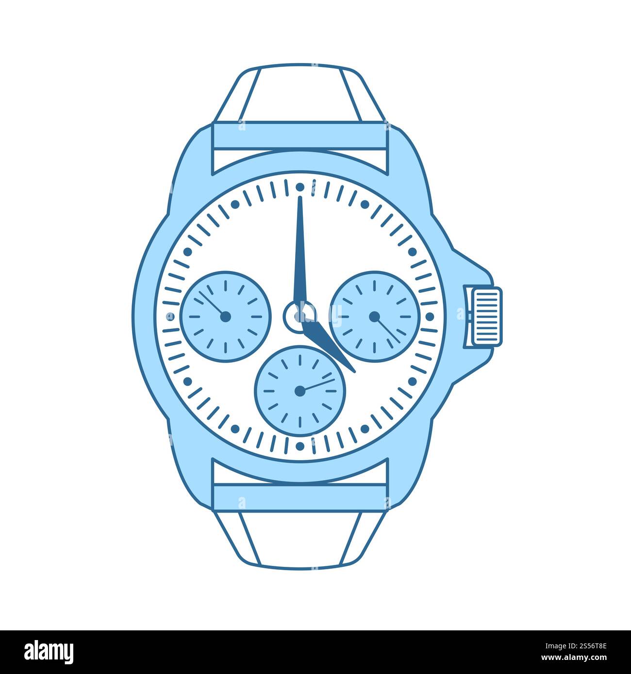 Business Watch Icon. Thin Editable Line With Blue Fill Design. Vector ...