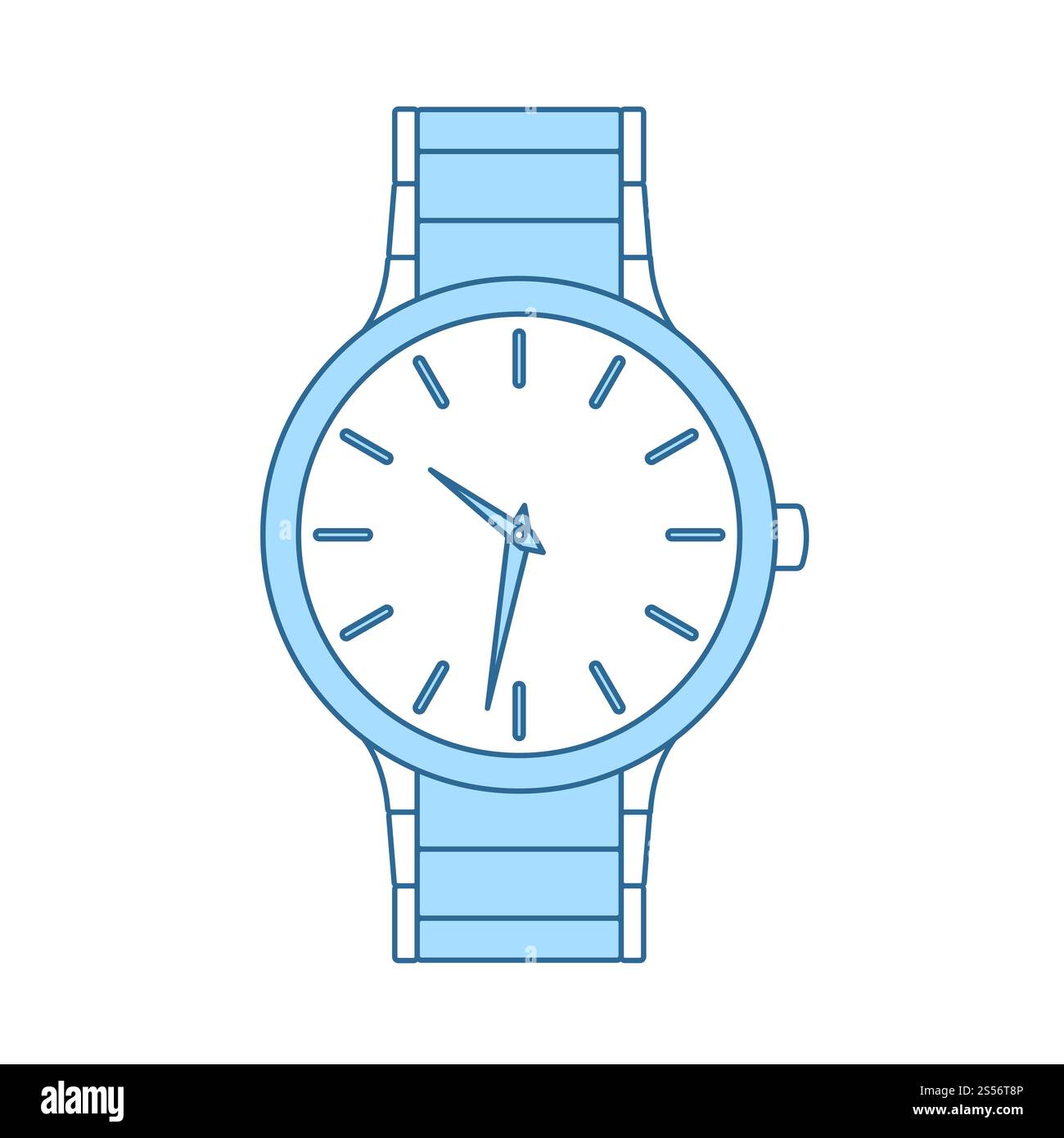 Business Woman Watch Icon. Thin Editable Line With Blue Fill Design ...