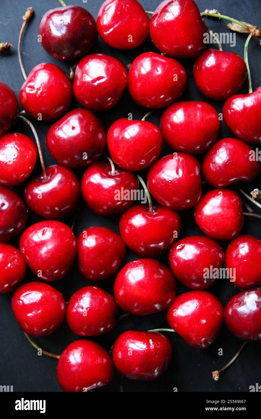 Bunch of organic fresh cherries. Background wallpaper. Fresh cherries ...
