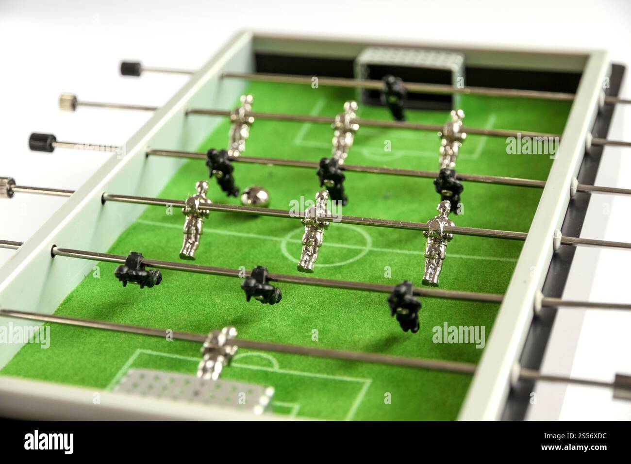 Babyfoot green table isolated on white background. Babyfoot table ...