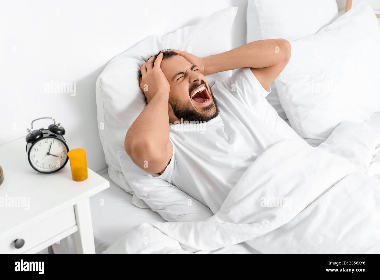 Caucasian stressful young worried man hi-res stock photography and ...