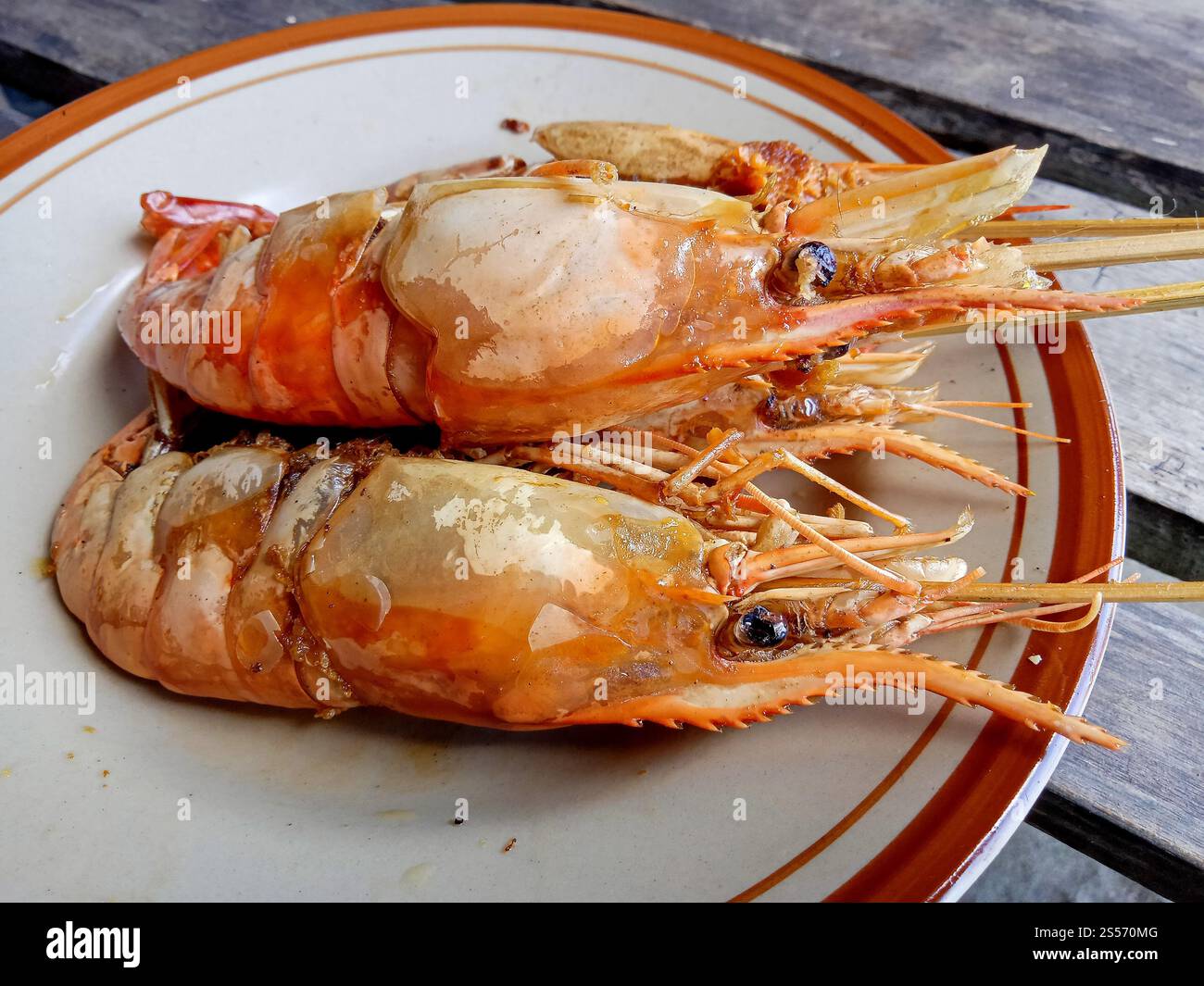 Prawn satay or lobster satay Stock Photo - Alamy