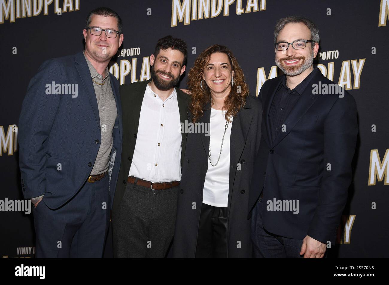 New York, USA. 13th Jan, 2025. (L-R) Andrew Neisler, Vinny DePonto, Eva ...