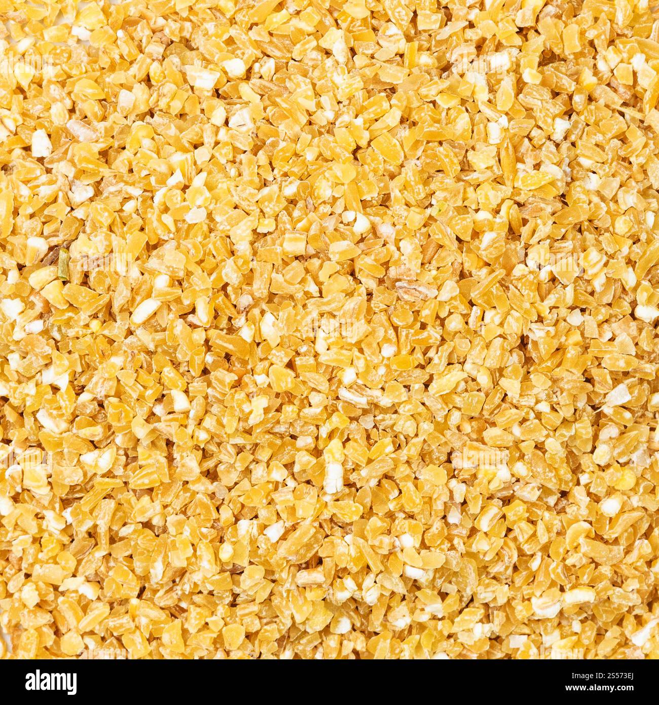 square food background - crushed polished wheat grains close up Stock ...