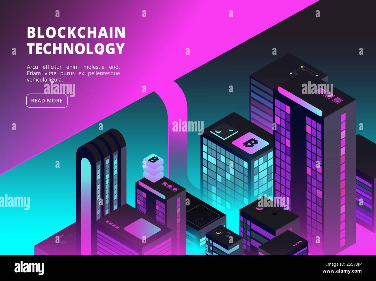 Cryptocurrency isometric concept. Blockchain and bitcoin exchange ...