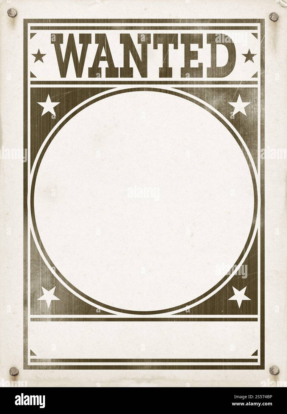 Empty Wanted poster. Vintage design on old parchment. Wanted poster ...