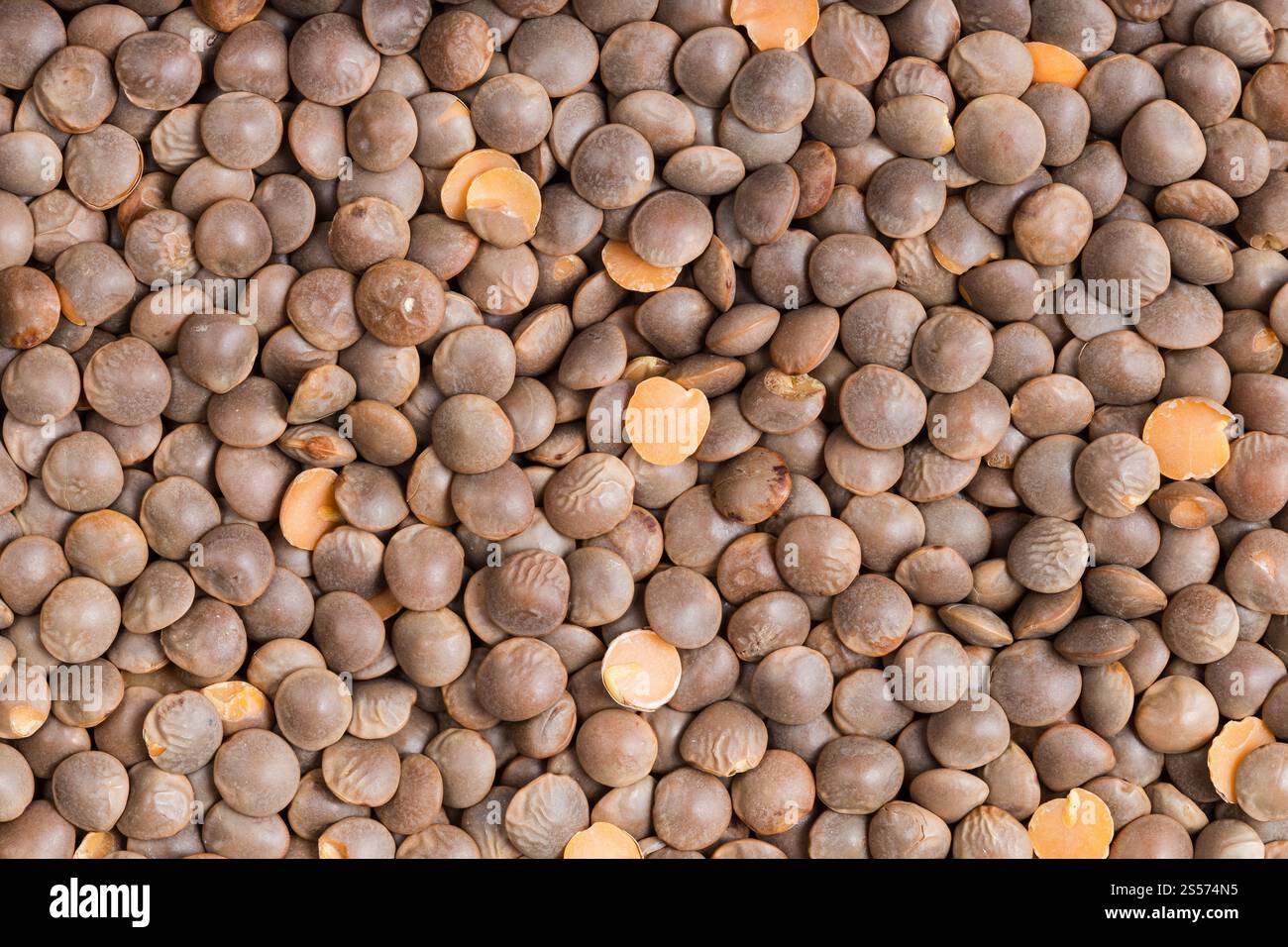 food background - raw brown unhulled red lentils Stock Photo - Alamy