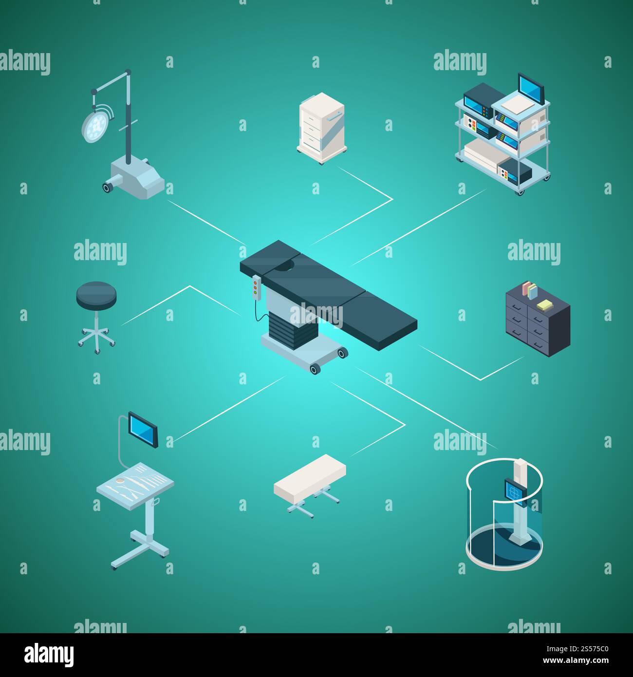 Vector isometric hospital icons infographic concept illustration ...