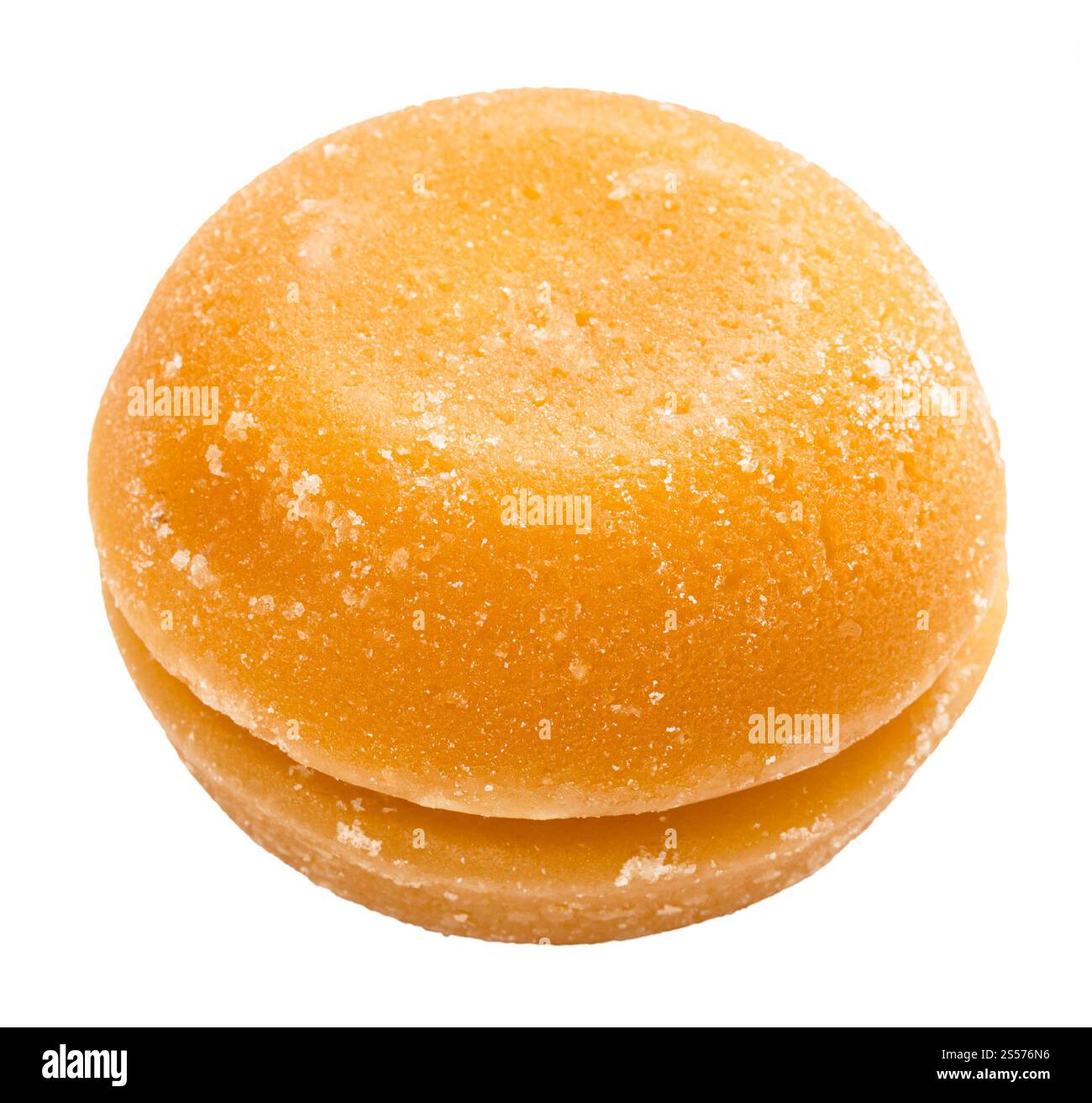 pair of whole round pieces of palm sugar isolated on white background ...