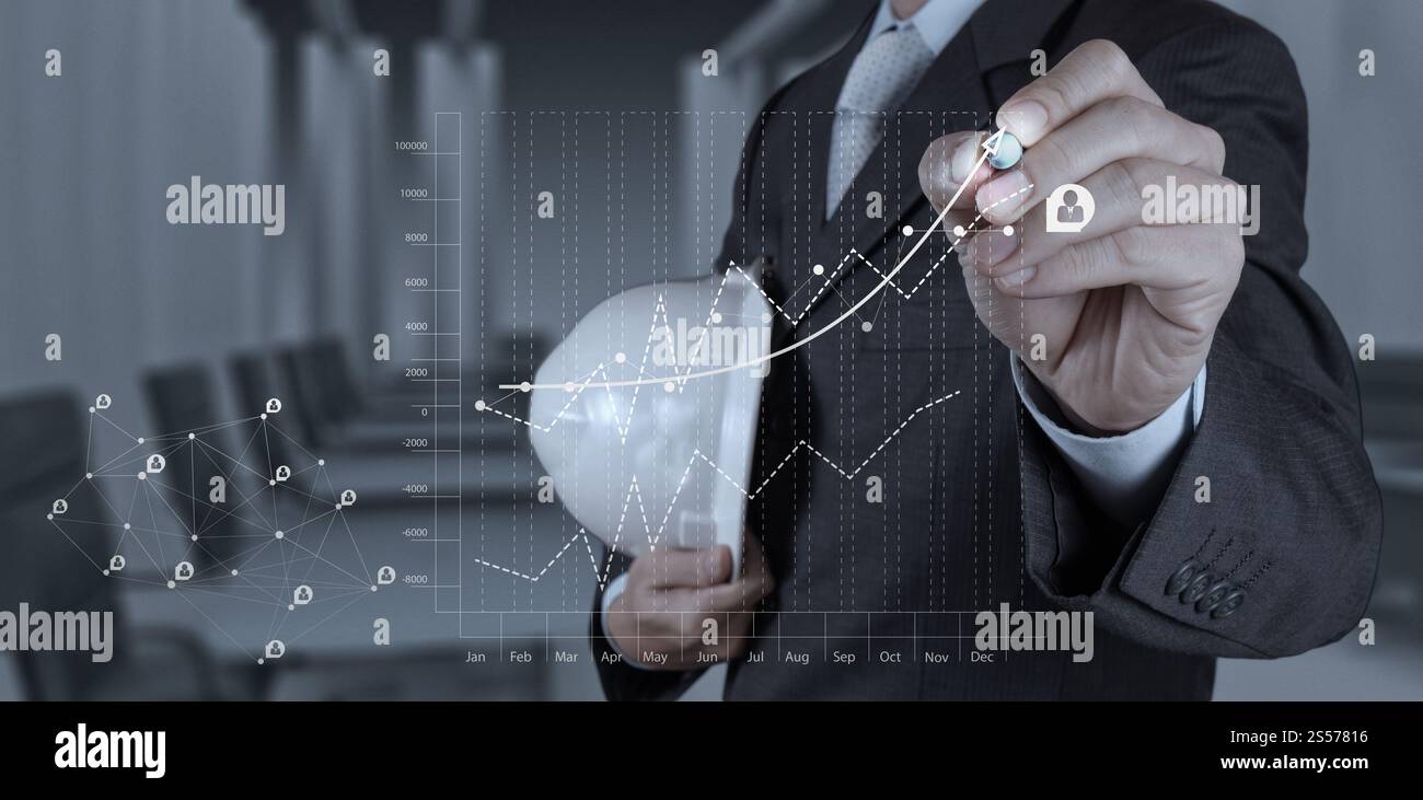 Project manager working and update tasks with milestones progress ...