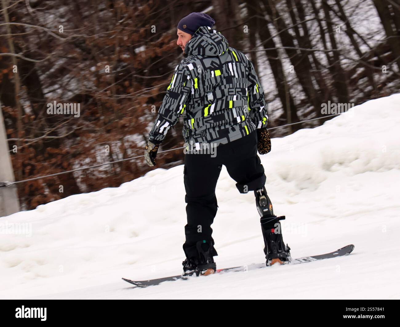 Non Exclusive: KYIV, UKRAINE - JANUARY 13, 2025 - A man with a ...