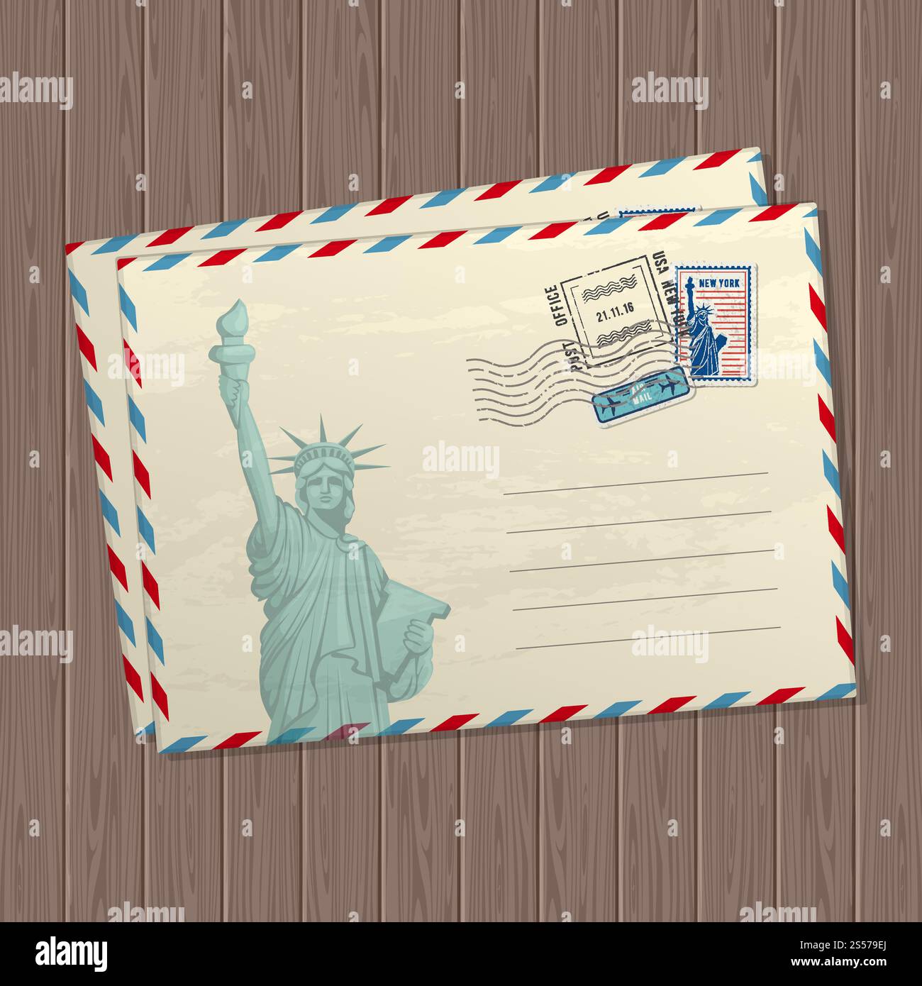 Vector vintage style letters with the statue of liberty, marks and ...