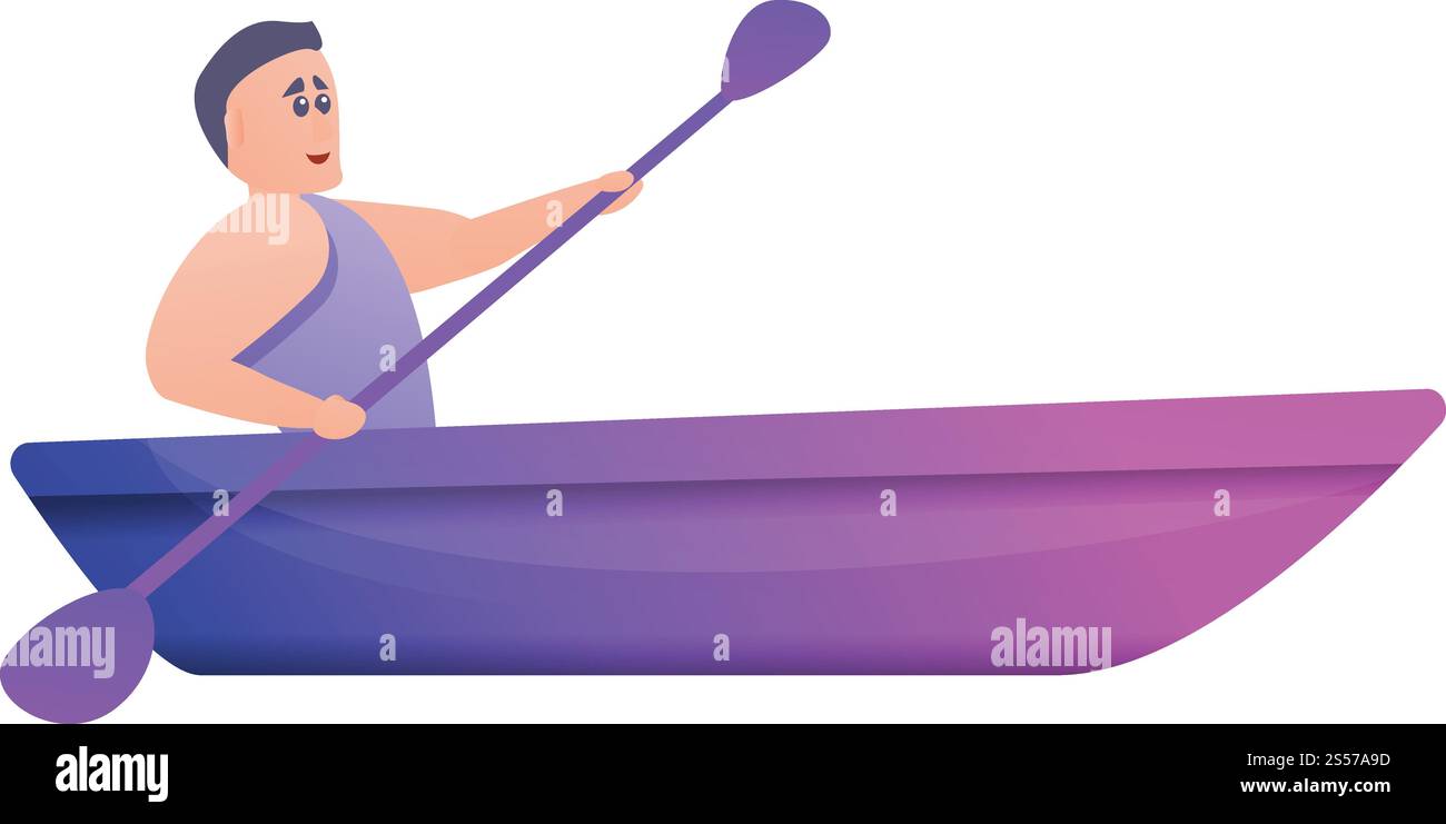 Man kayak activity icon. Cartoon of man kayak activity vector icon for ...