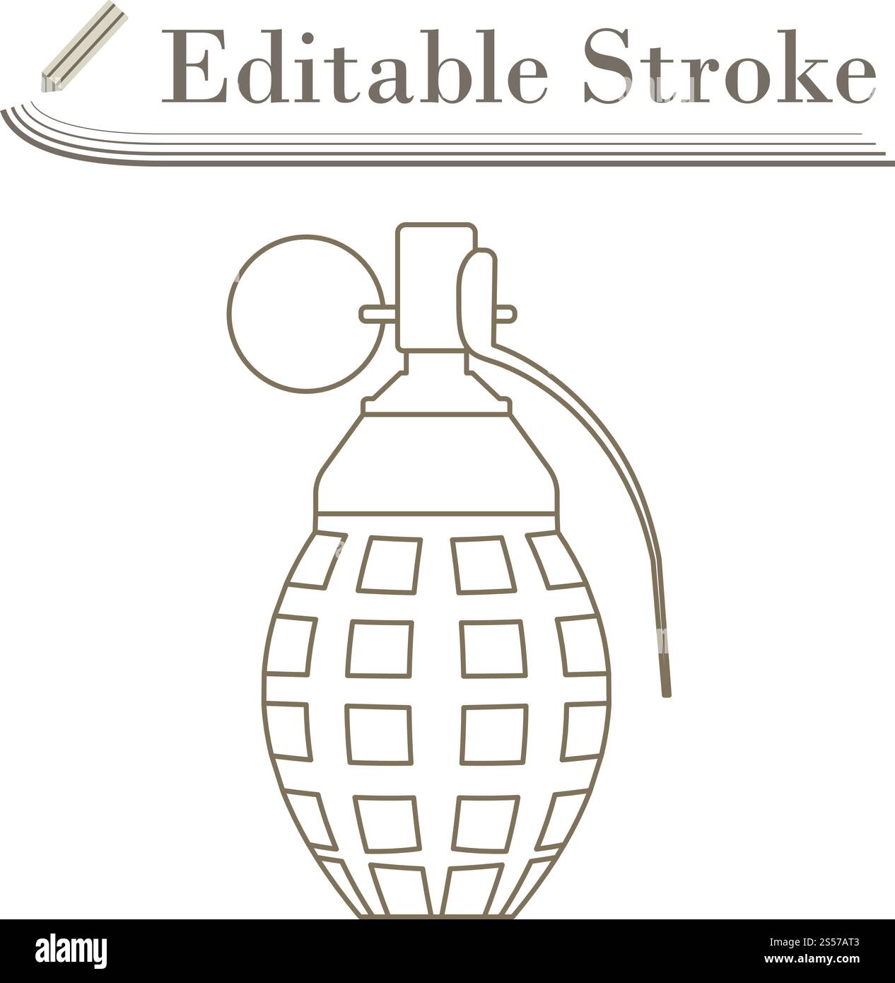 Defensive Grenade Icon. Editable Stroke Simple Design. Vector ...