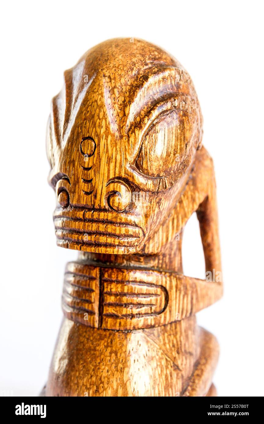traditional wooden Polynesian tiki from Marquesas Islands. Isolated on ...