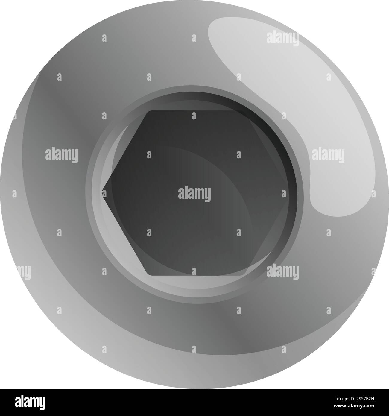 Hexagonal interior screw head icon. Cartoon of hexagonal interior screw ...