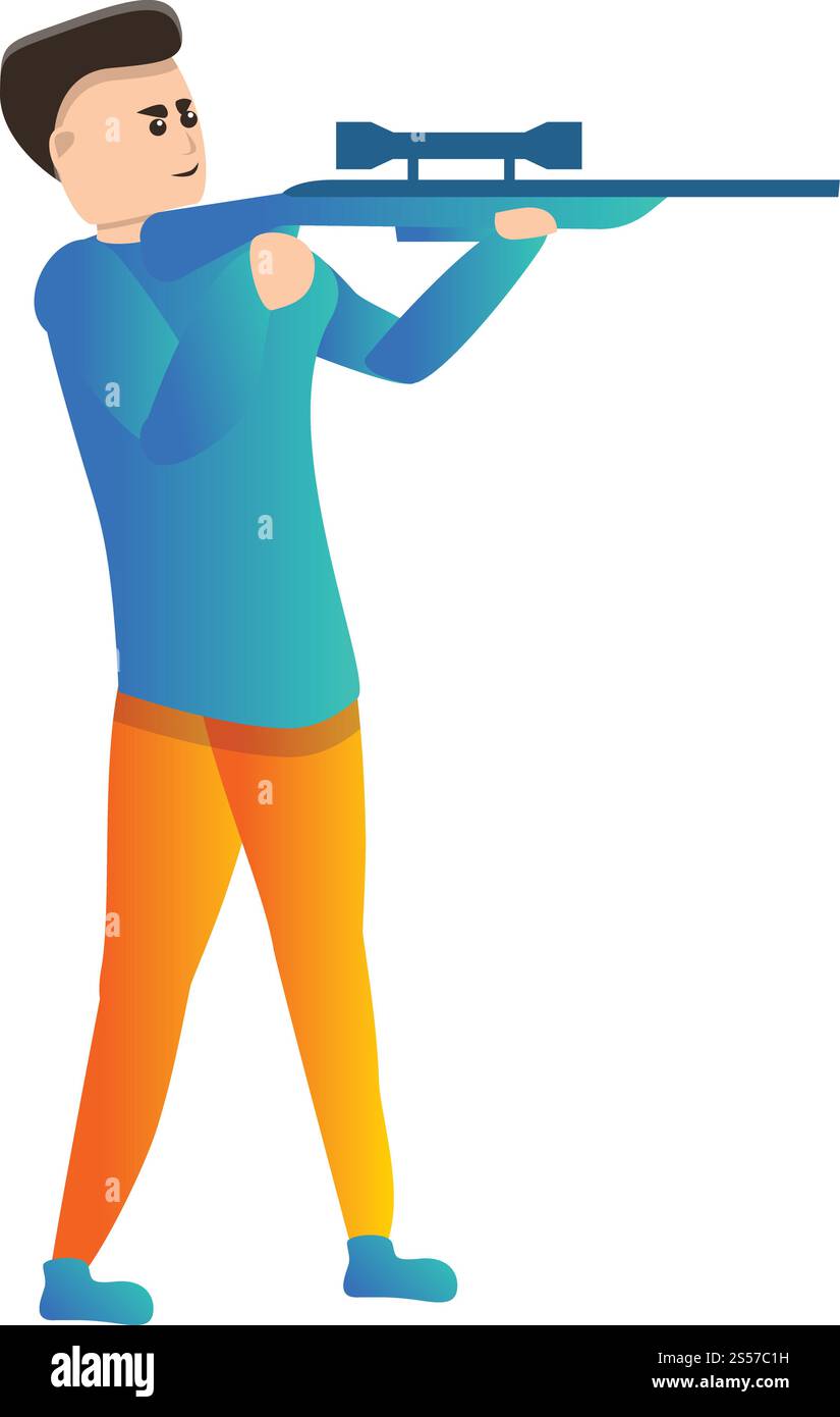Sniper sport shooting icon. Cartoon of sniper sport shooting vector ...