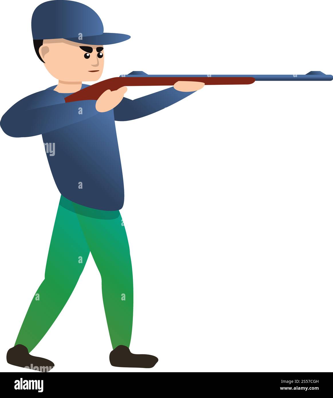 Man shooting rifle icon. Cartoon of man shooting rifle vector icon for ...