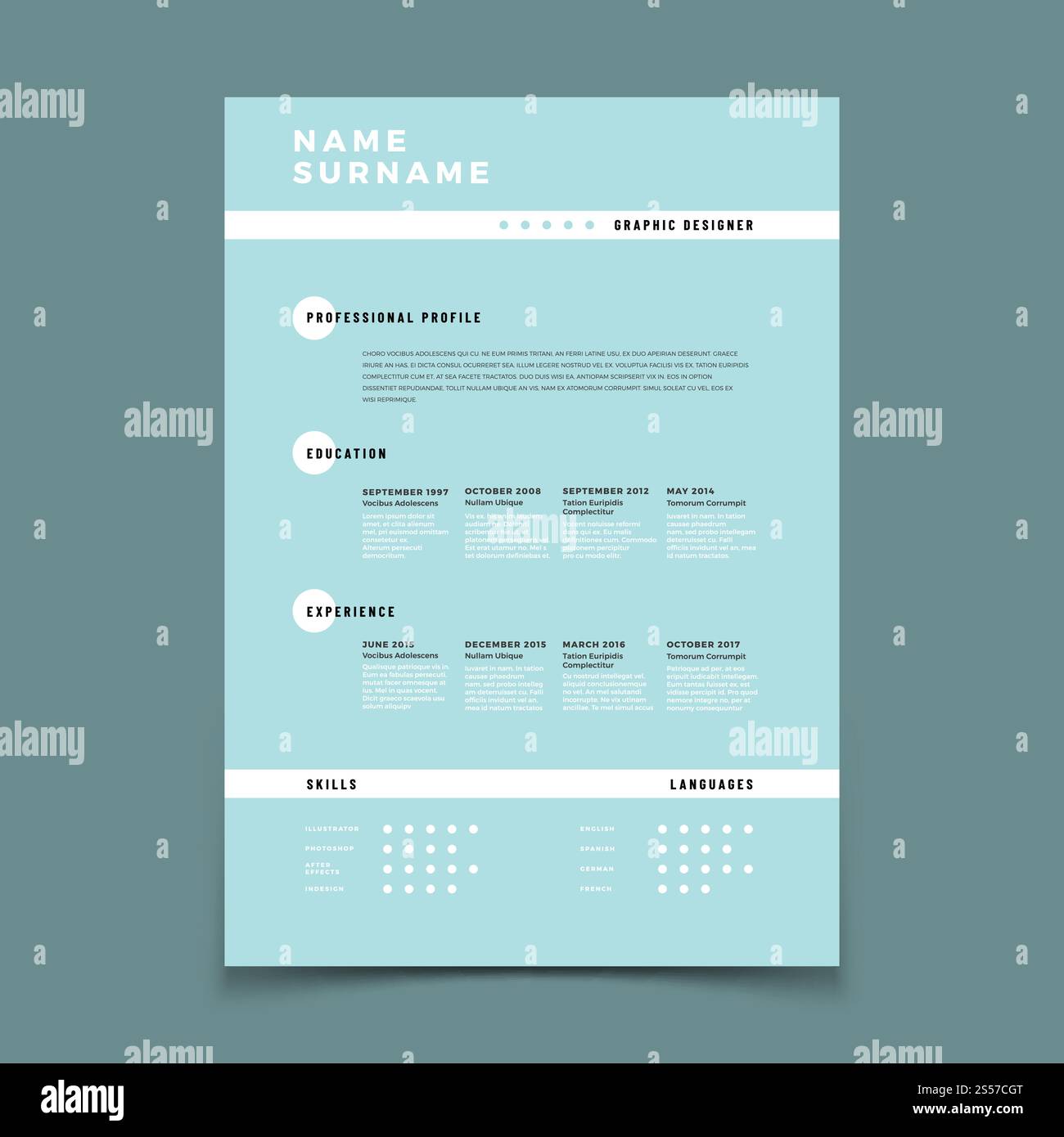 Cv resume. Employment application form with job description vector ...