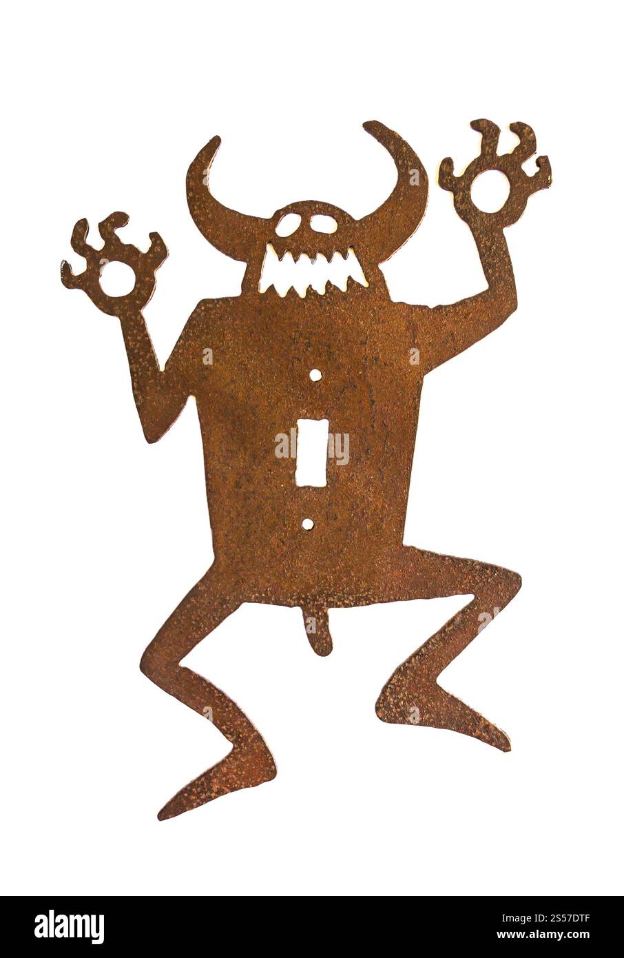 Traditional american ethnic metal sculpture of a devil isolated on ...