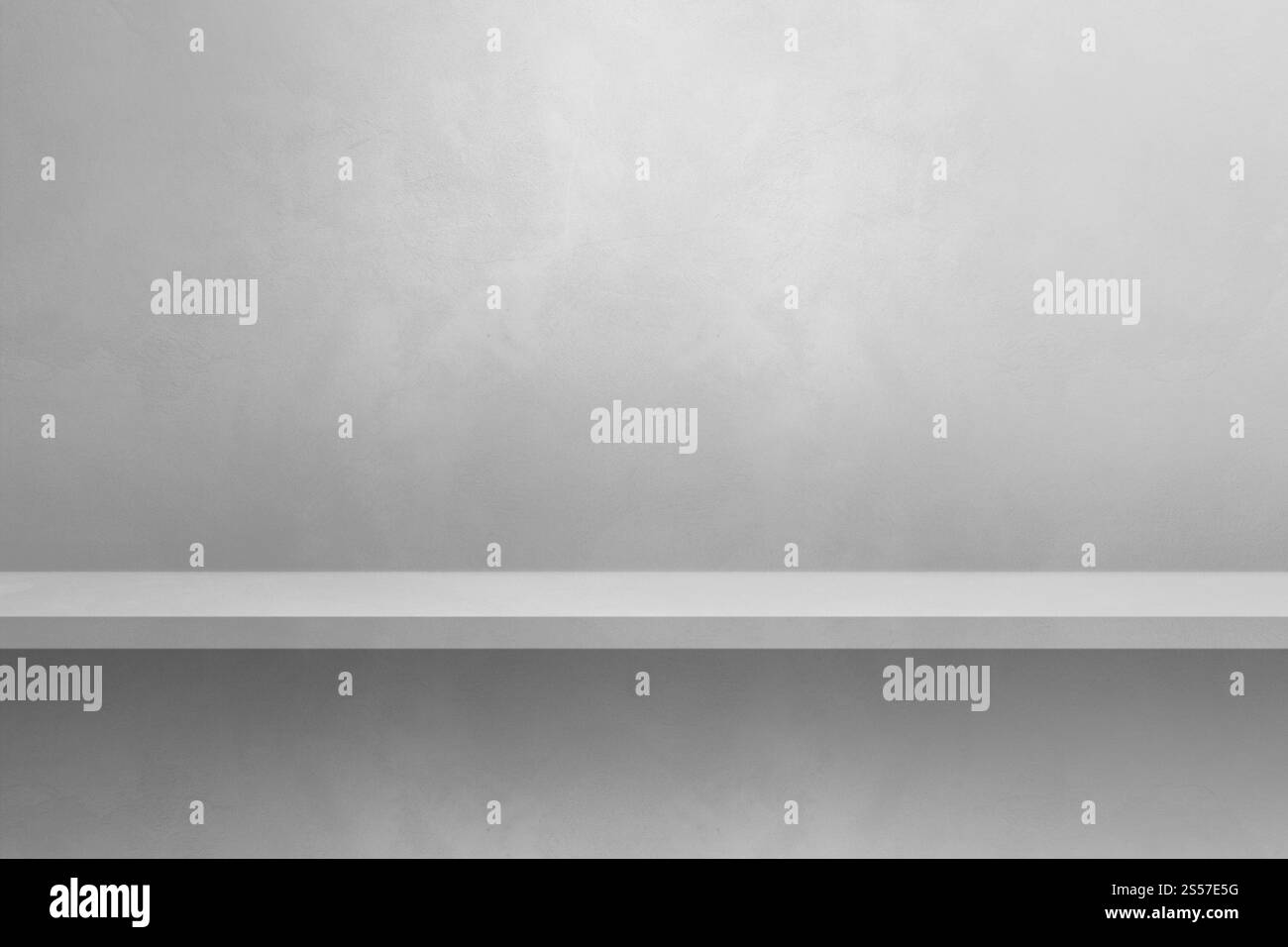 Empty shelf on a white wall. Background template scene. Horizontal ...