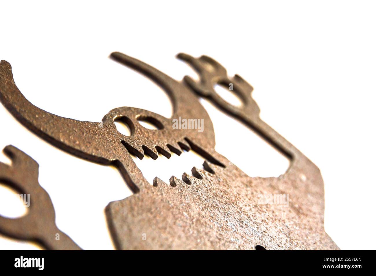 Traditional american ethnic metal sculpture of a devil isolated on ...