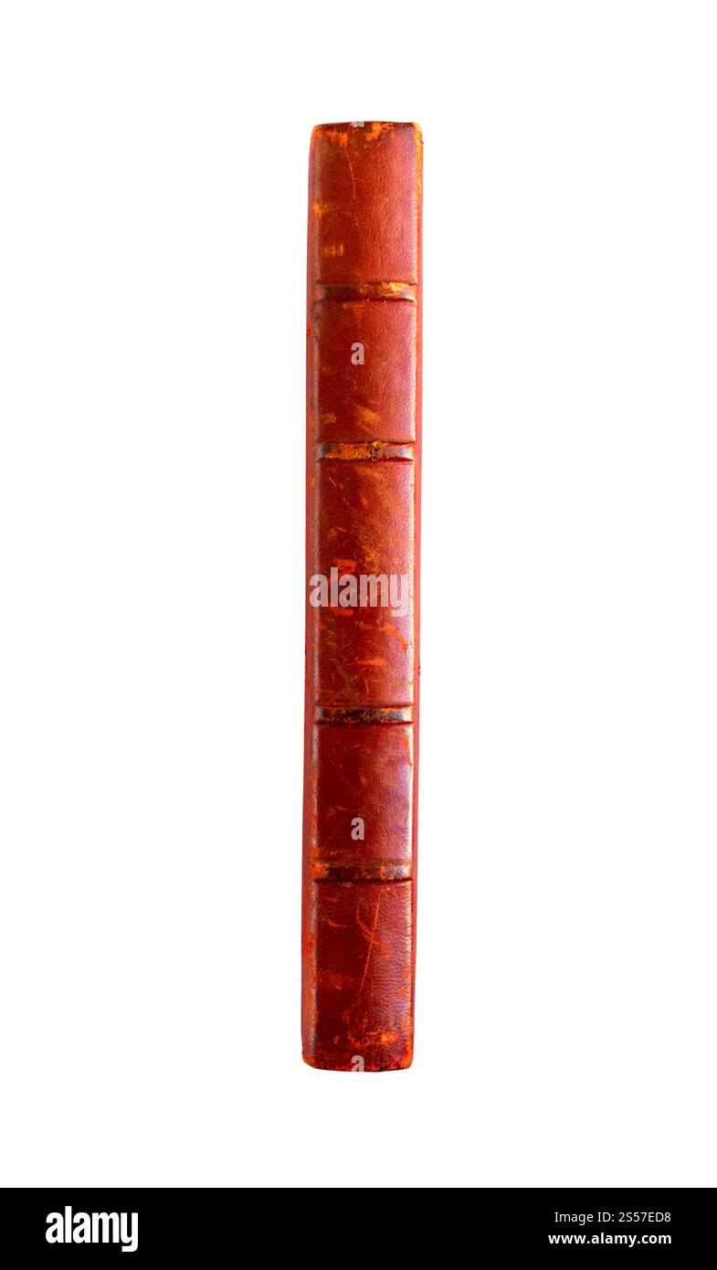Old vintage book spine isolated on white background. Old book spine on ...
