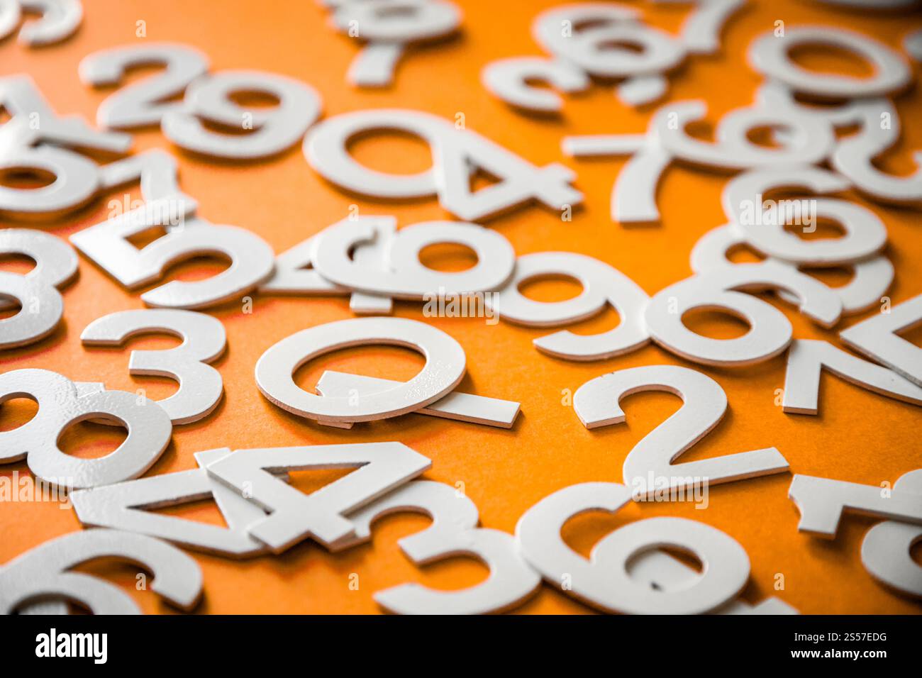 Mathematics background made with solid numbers on a board. Isolated on ...