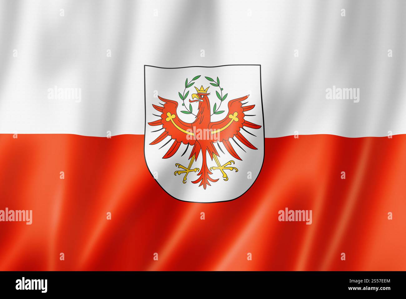 Tyrol Land flag, Austria waving banner collection. 3D illustration ...