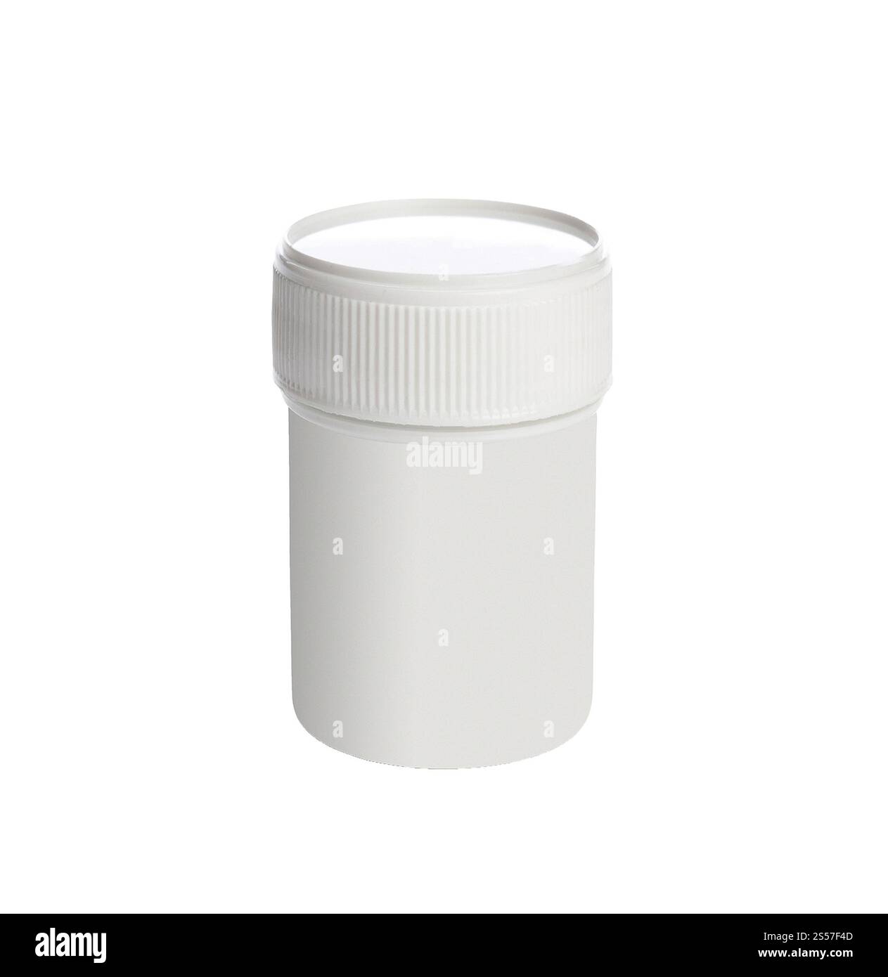 White medical container isolated on white background. White medical ...