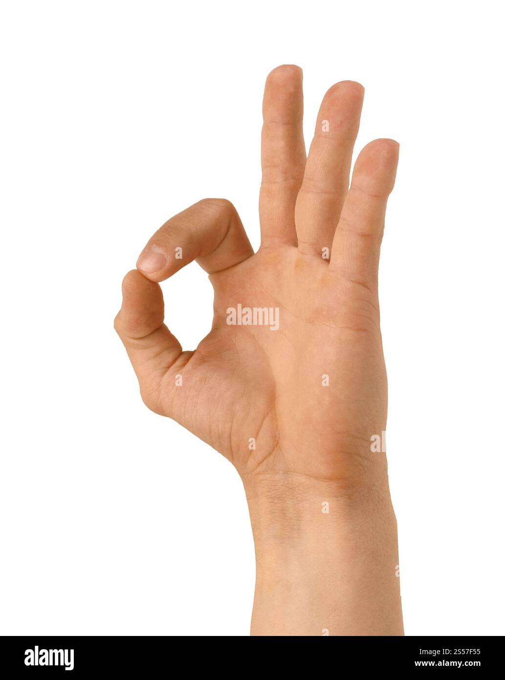 hand sign isolated on white background. hand sign Stock Photo - Alamy
