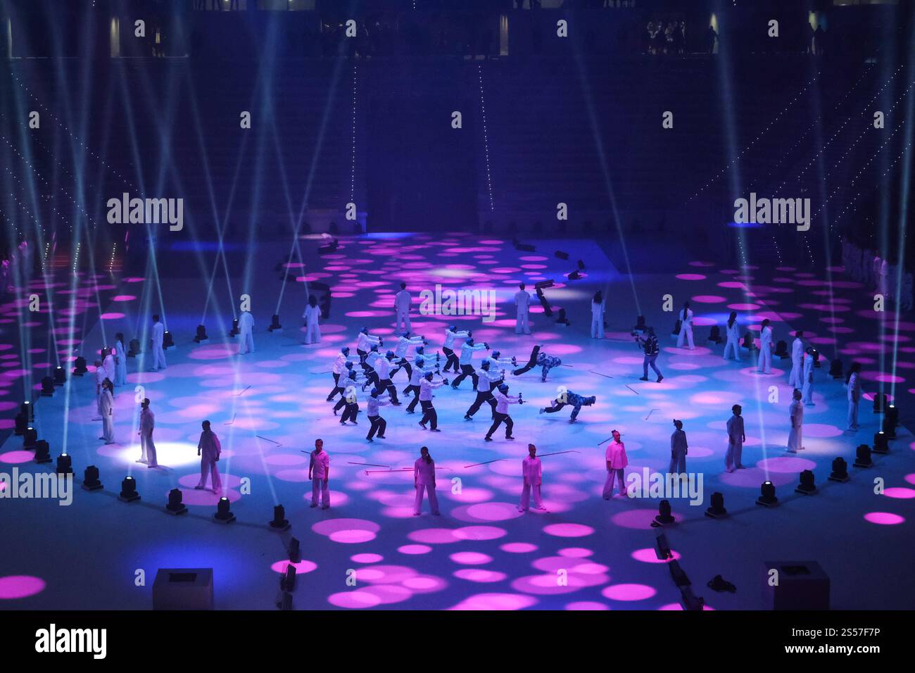 Turin, Italy. 13th Jan, 2025. Entertainers perform during the Opening ...