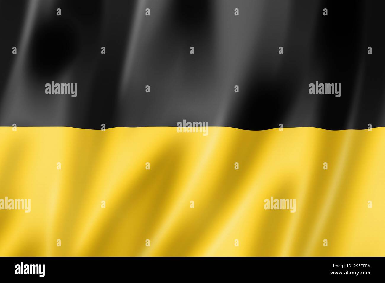 Baden Wurttemberg state flag, Germany waving banner collection. 3D ...