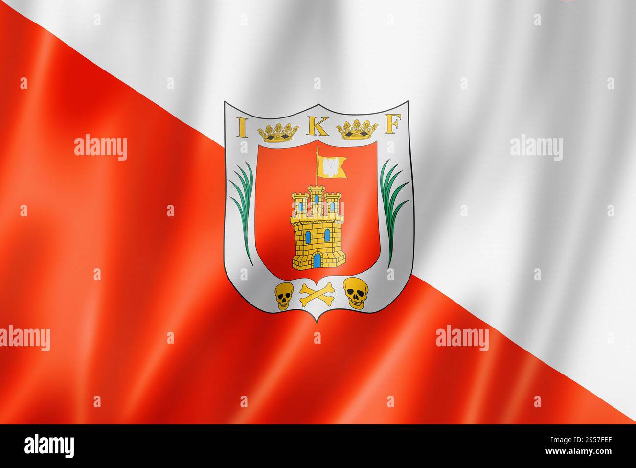 Tlaxcala state flag, Mexico waving banner collection. 3D illustration ...