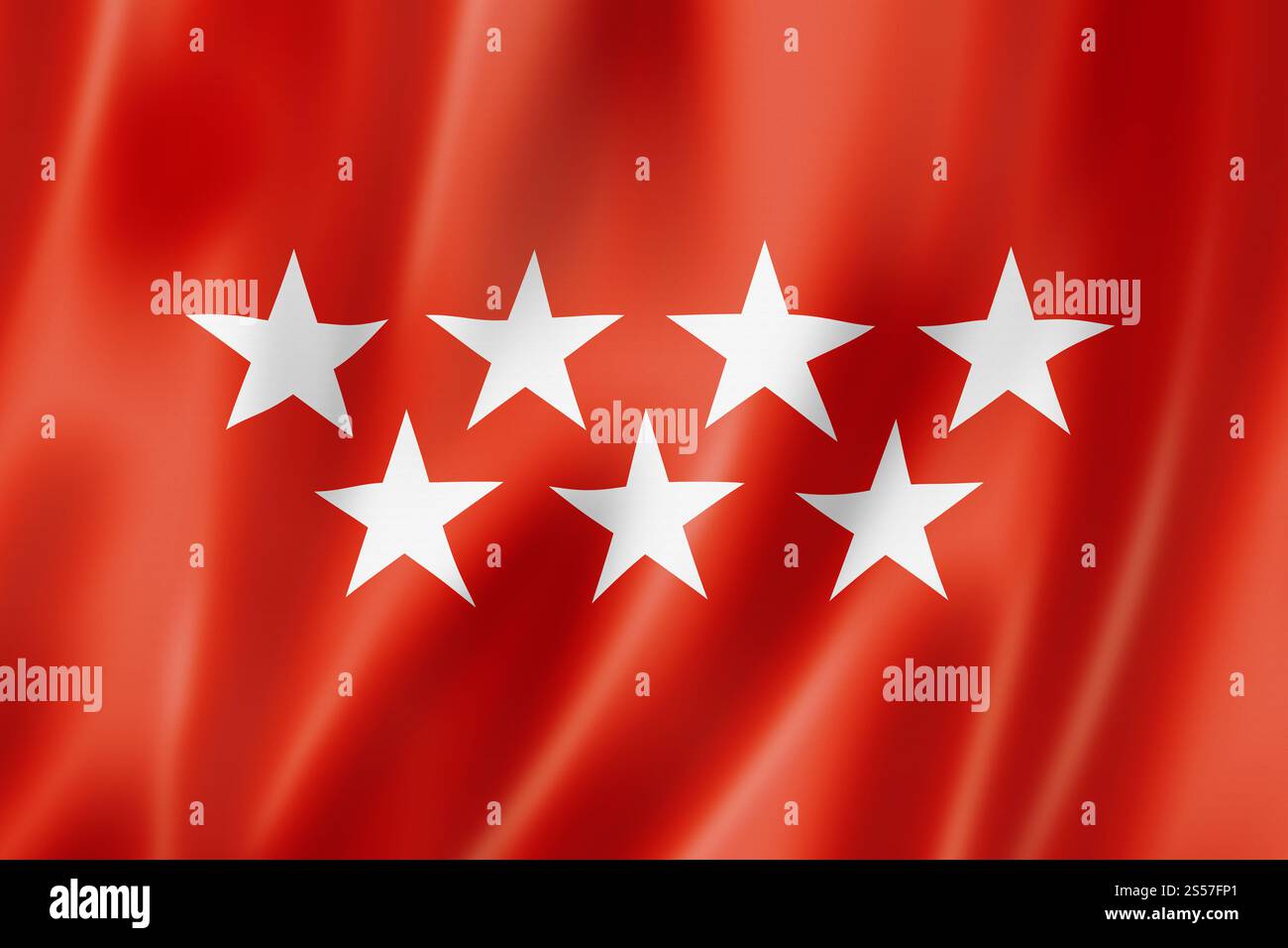 Madrid province flag, Spain waving banner collection. 3D illustration ...
