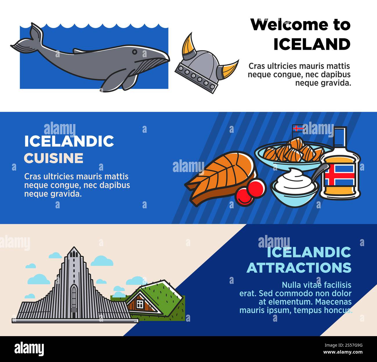 Welcome to Iceland, Icelandic cuisine and attractions posters. Travel ...