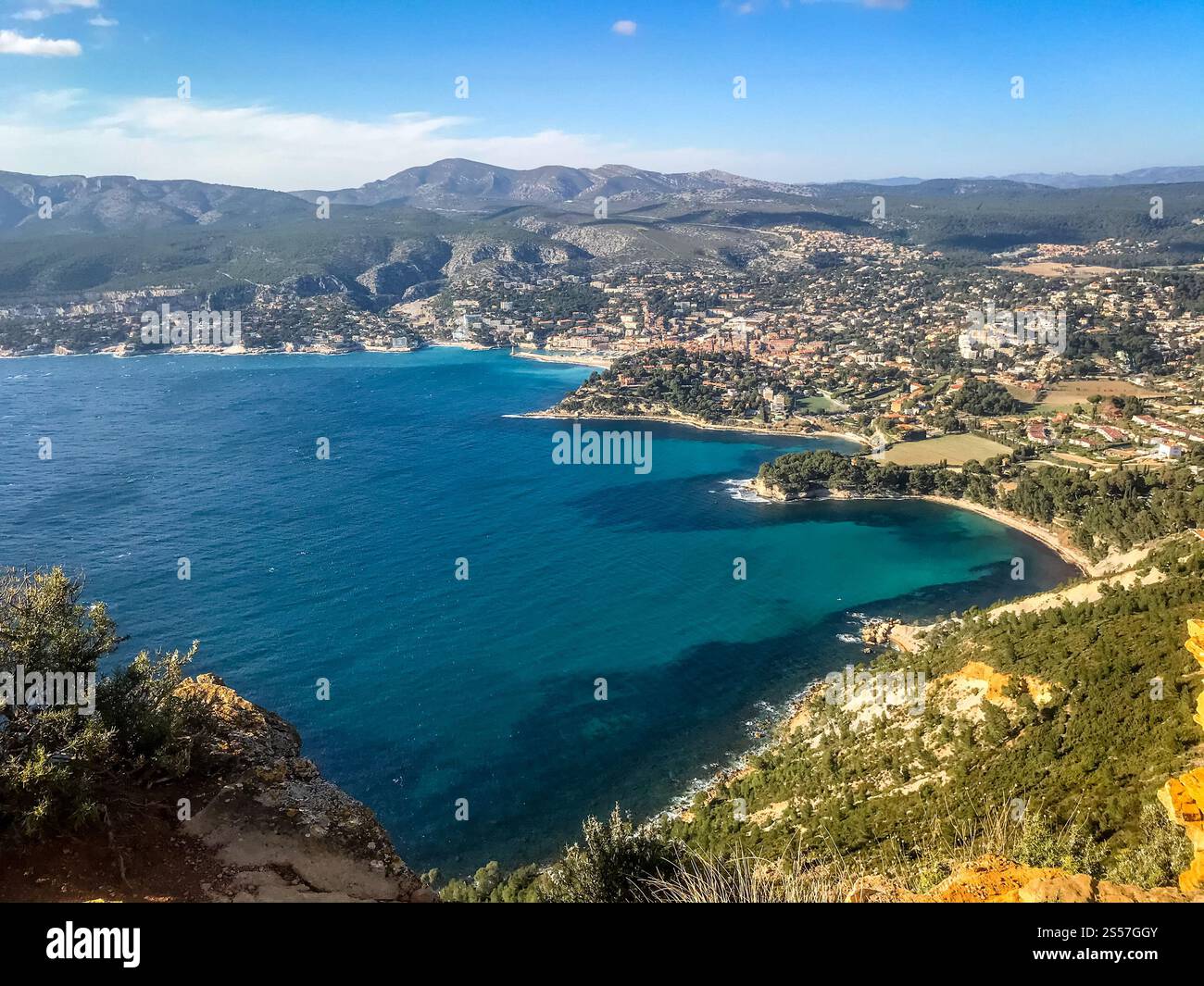 Calanques seascape and mountains, creeks of Cassis, France. Calanques ...
