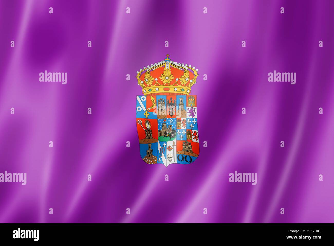 Guadalajara province flag, Spain waving banner collection. 3D ...