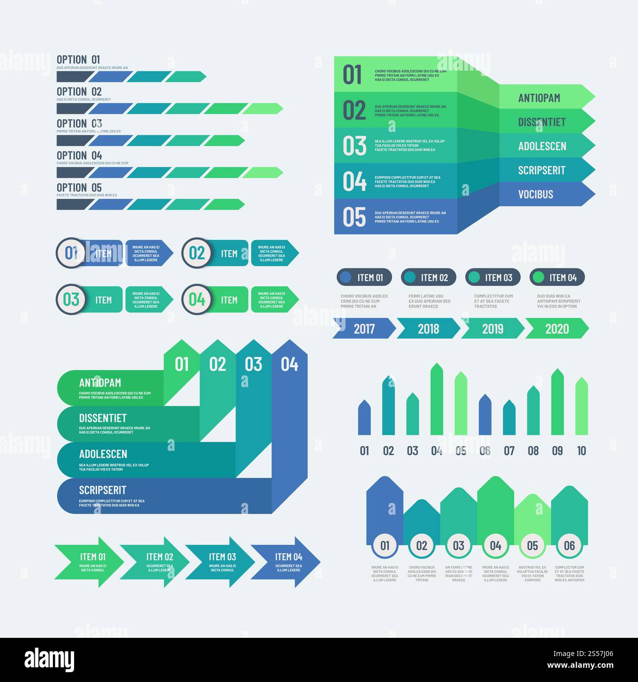 Infographic elements. Modern graphs investment charts info diagrams ...