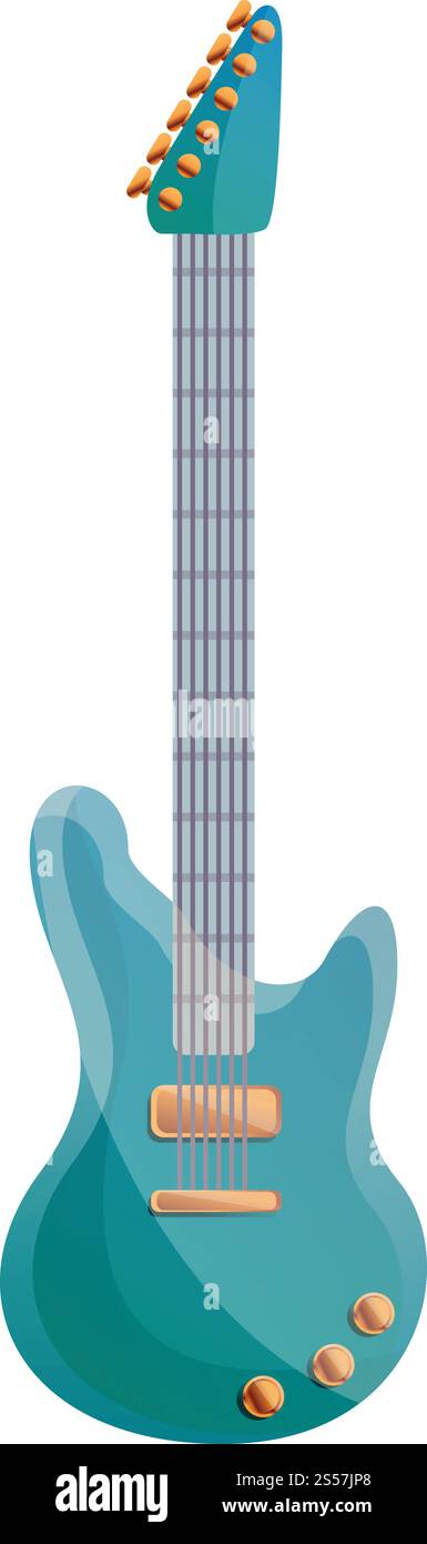 Blue electric guitar icon. Cartoon of blue electric guitar vector icon ...