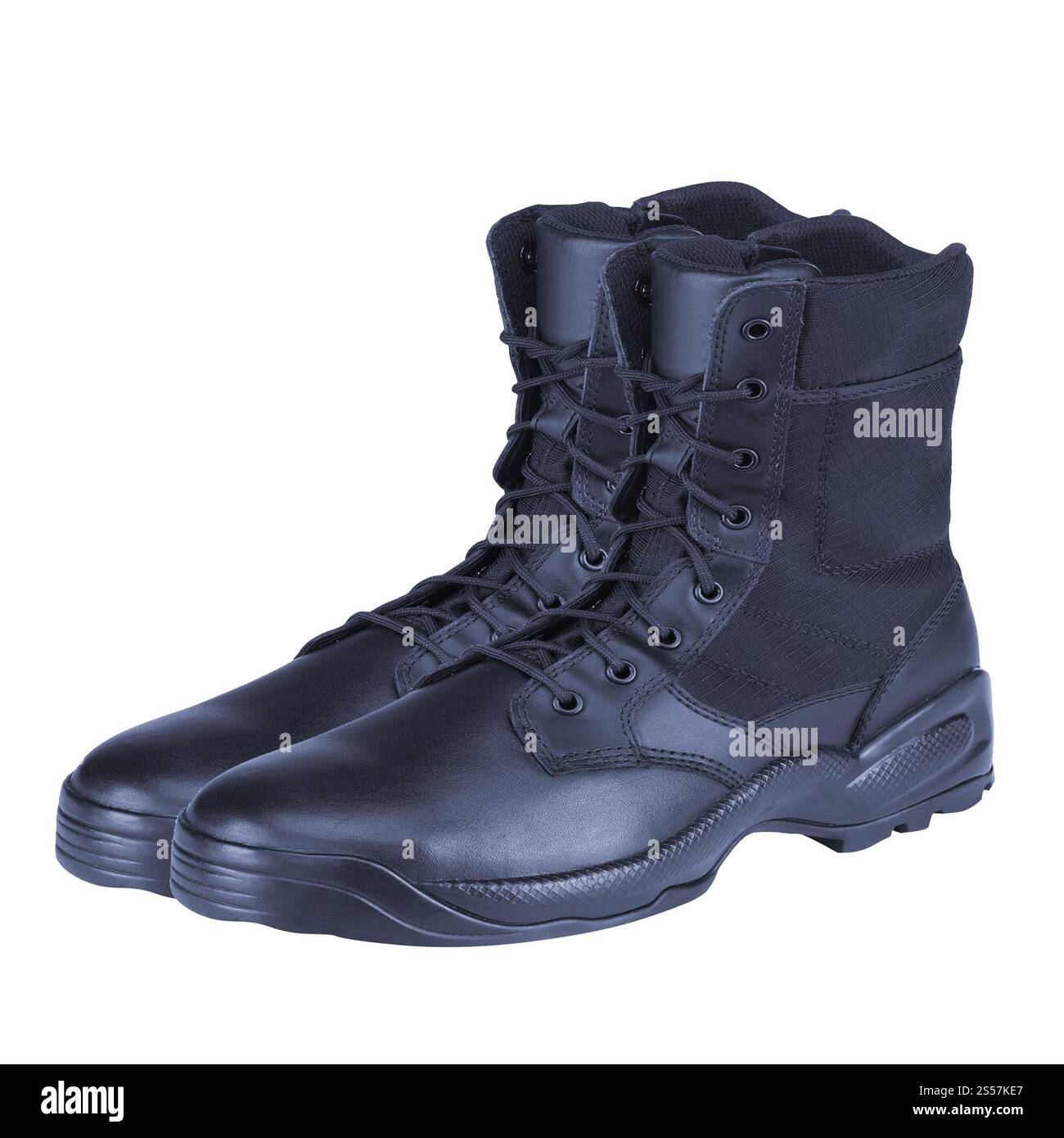 Leather Army Boots isolated on white background. Leather Army Boots ...