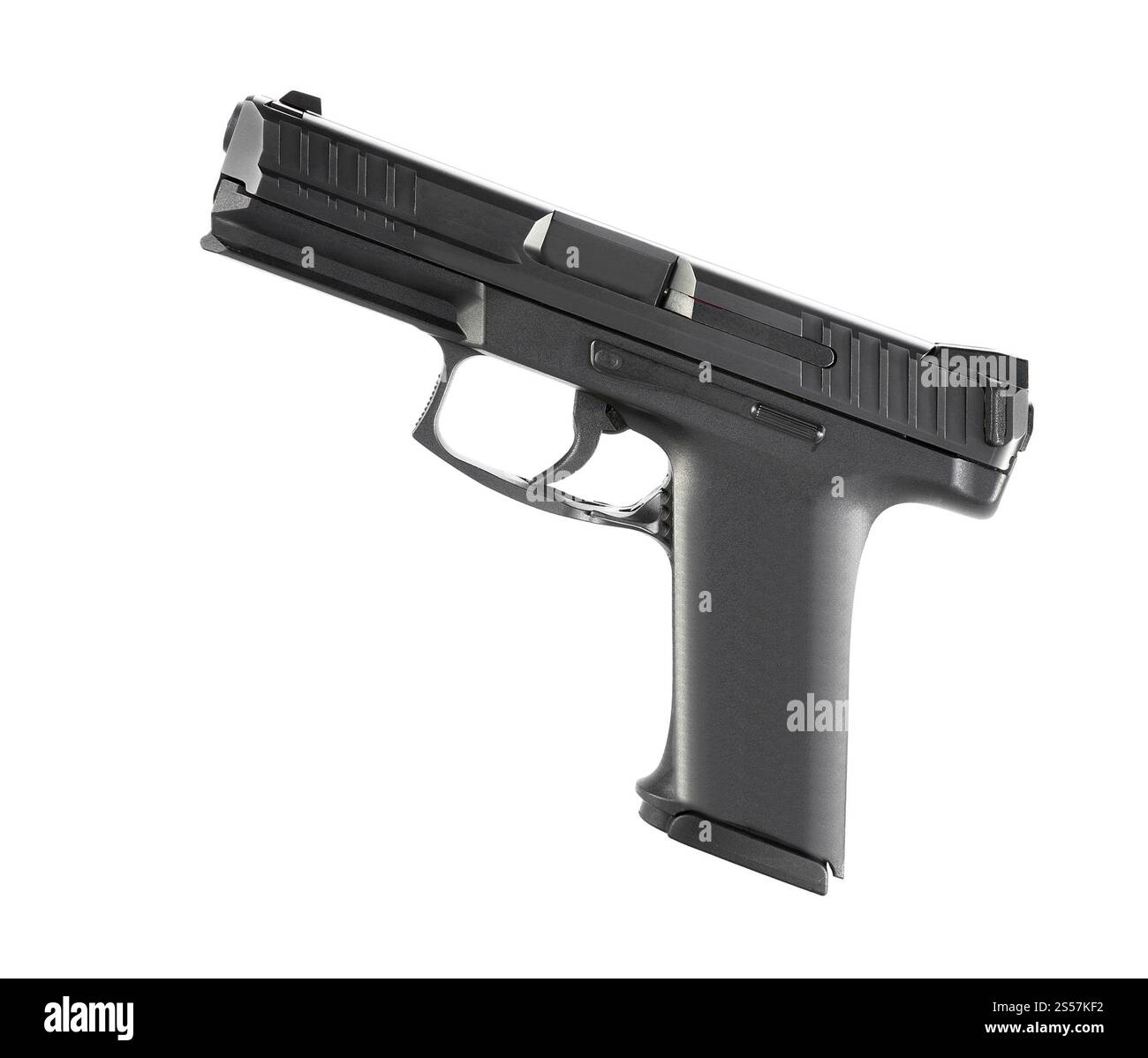 9mm semi-automatic pistol isolated on white background. semi-automatic ...