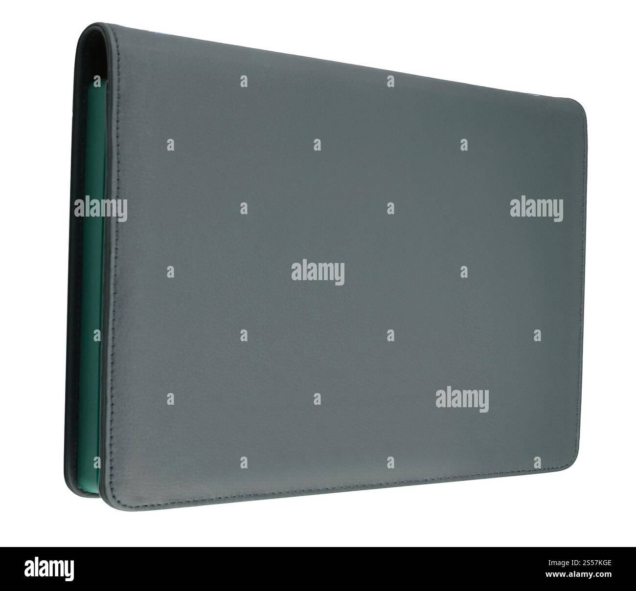 Black leather tablet isolated on white background. Black leather tablet ...