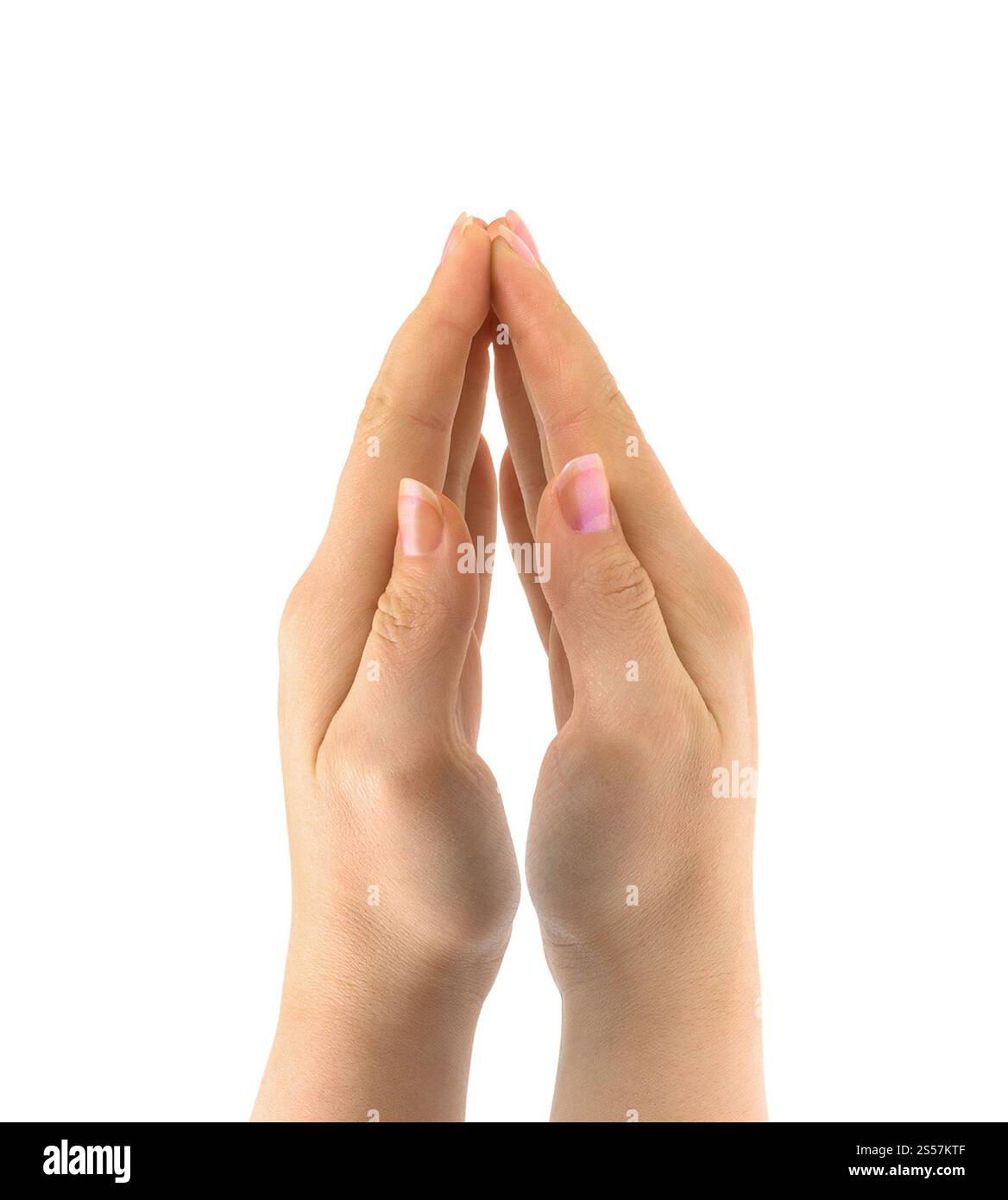 woman's praing hands isolated on white background Stock Photo - Alamy
