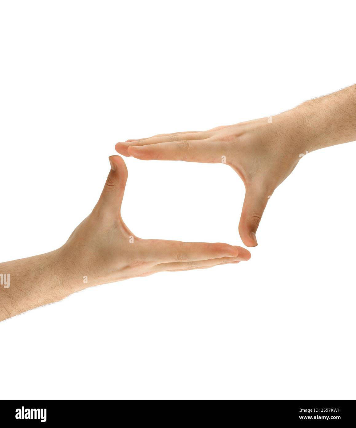 hands framing comosition isolated on white background. hands framing ...