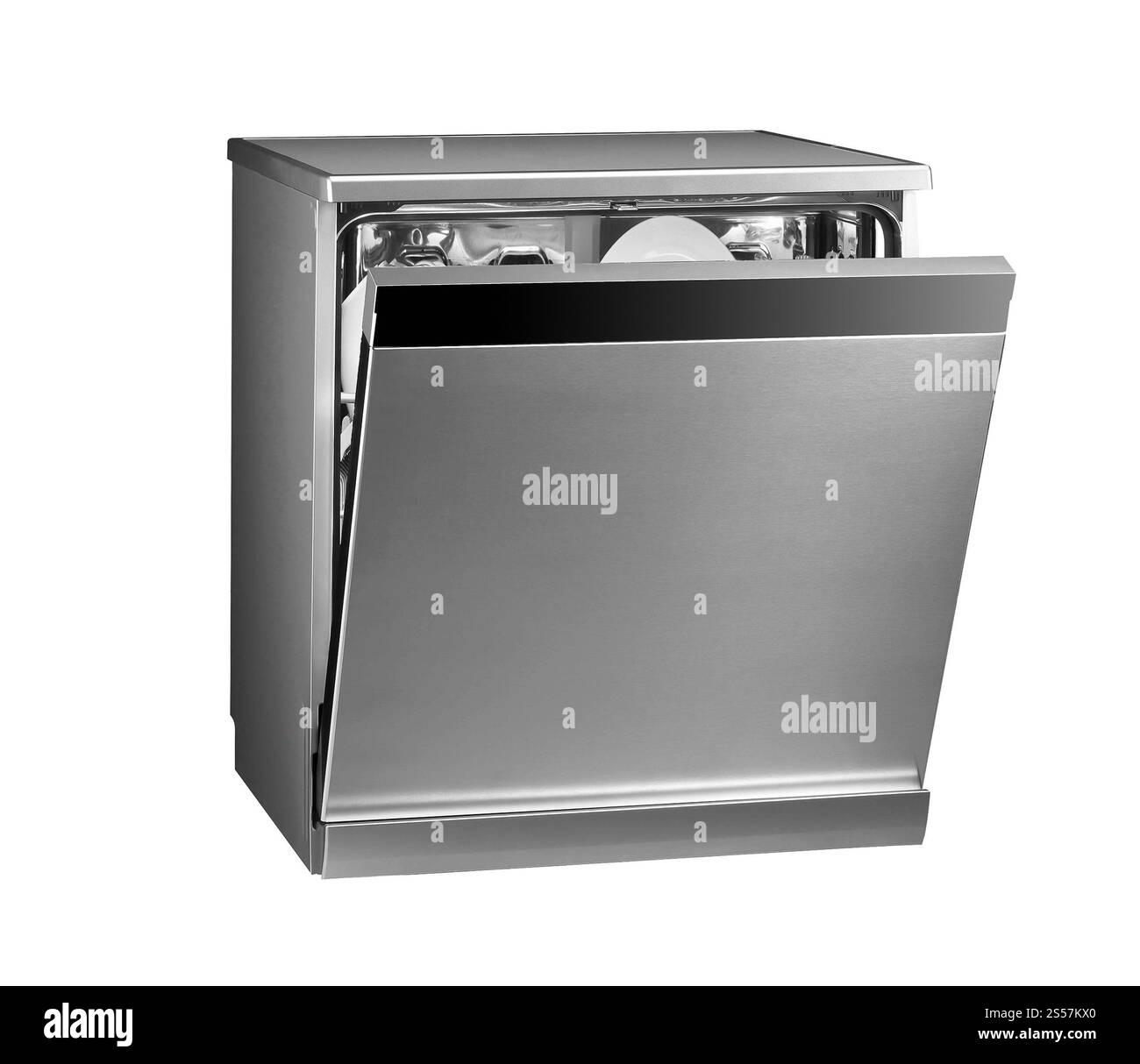 Modern freestanding dishwasher isolated on white background. Modern ...