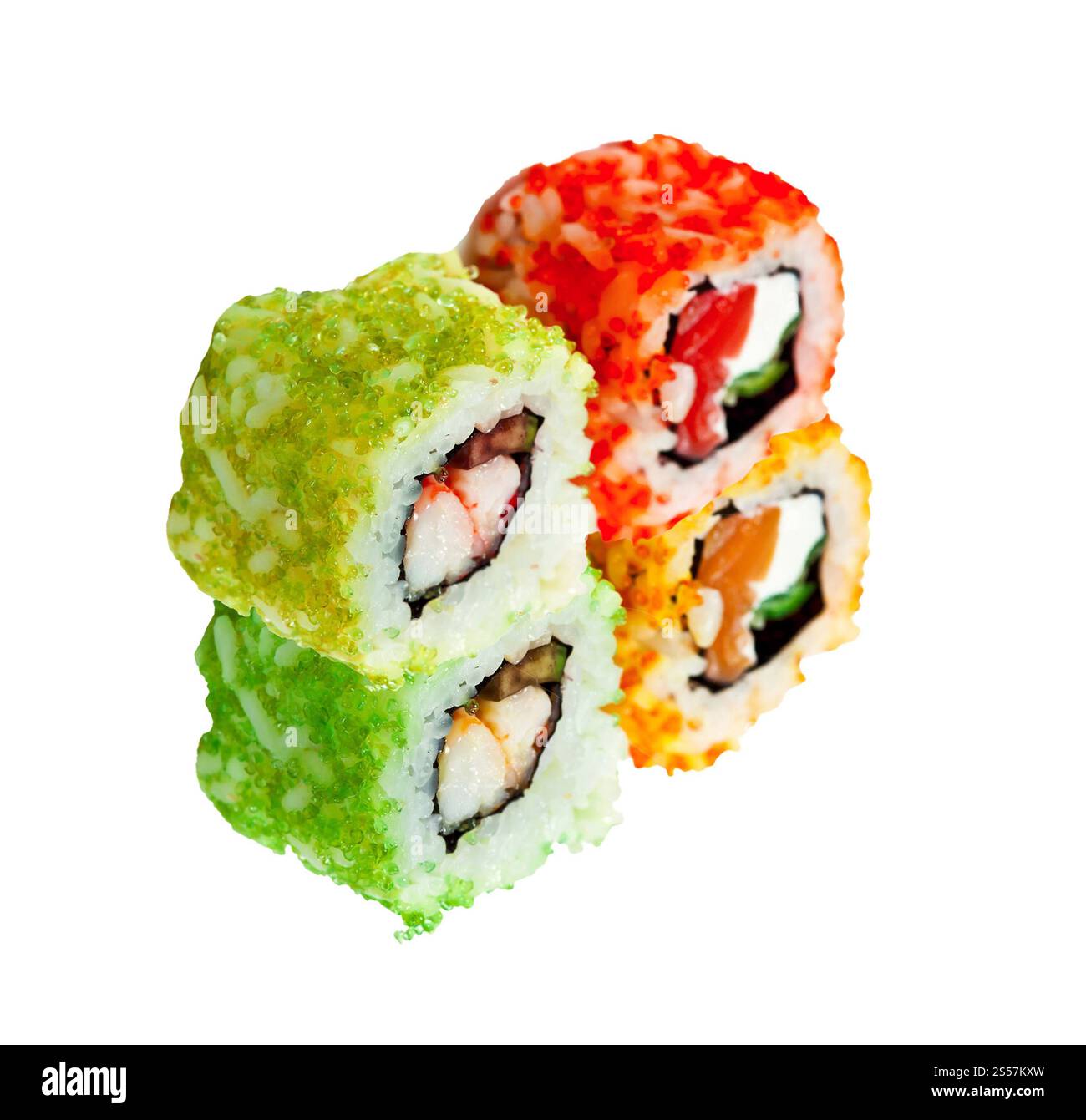 Japanese rolls isolated on white. Japanese rolls Stock Photo - Alamy