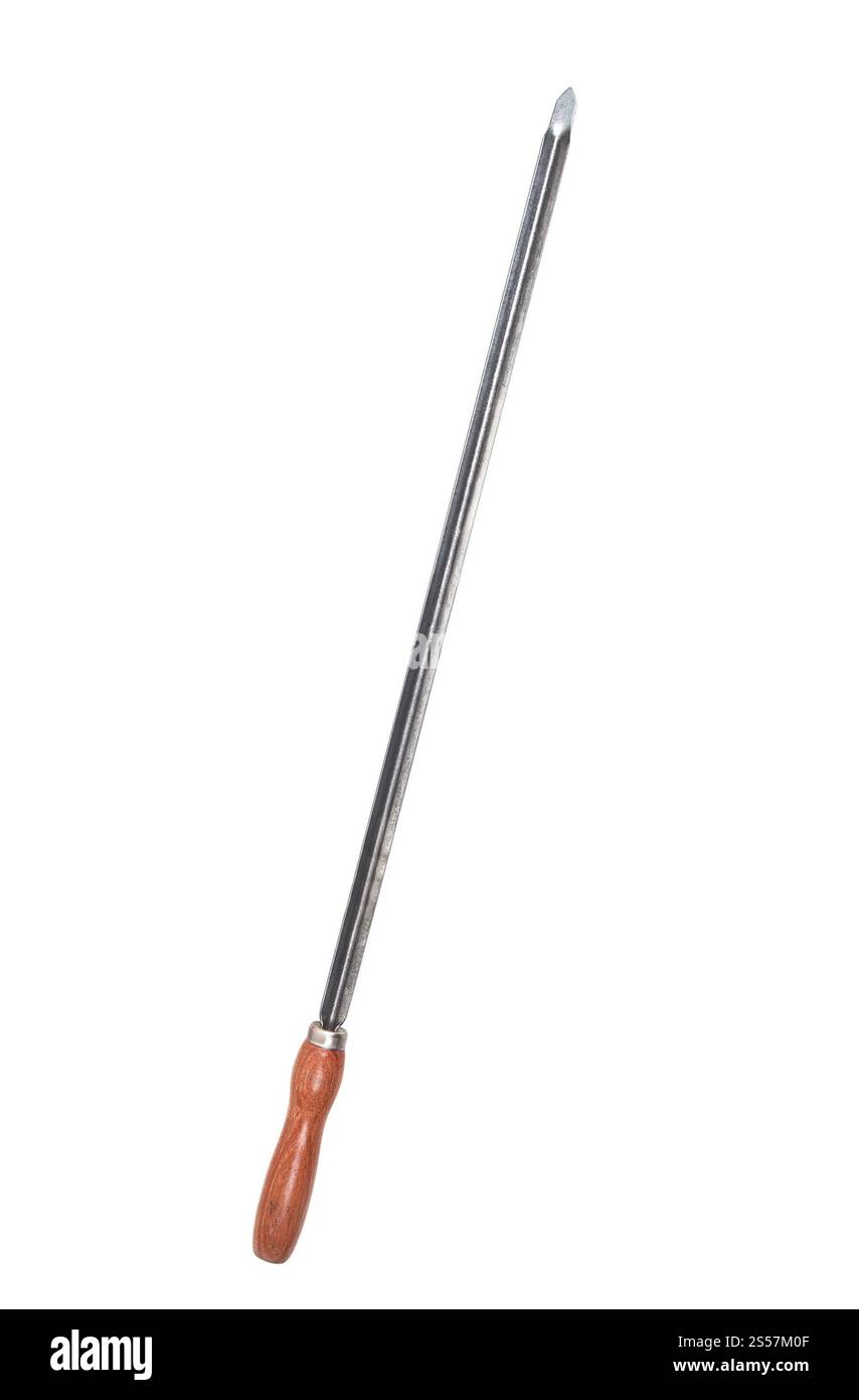 metal skewer on white background. metal skewer Stock Photo - Alamy