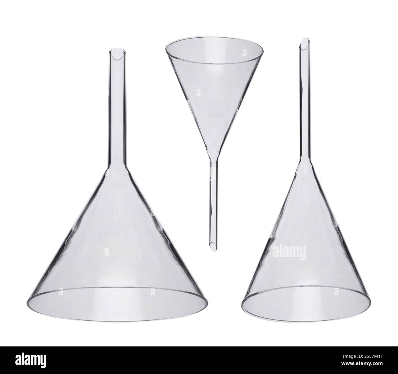 chemical funnels isolated on white background Stock Photo - Alamy