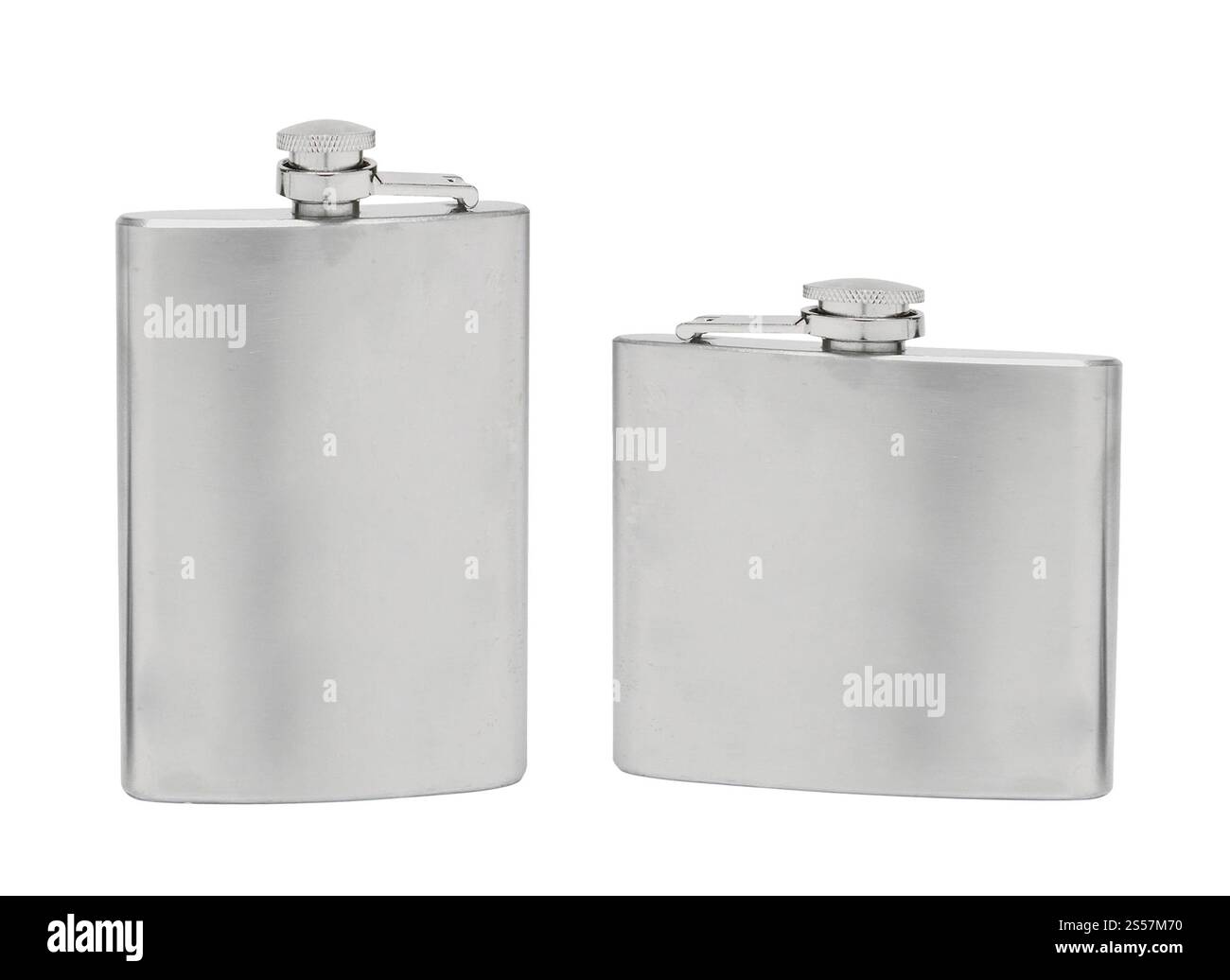 Stainless hip flask isolated on a white background. Stainless hip flask ...